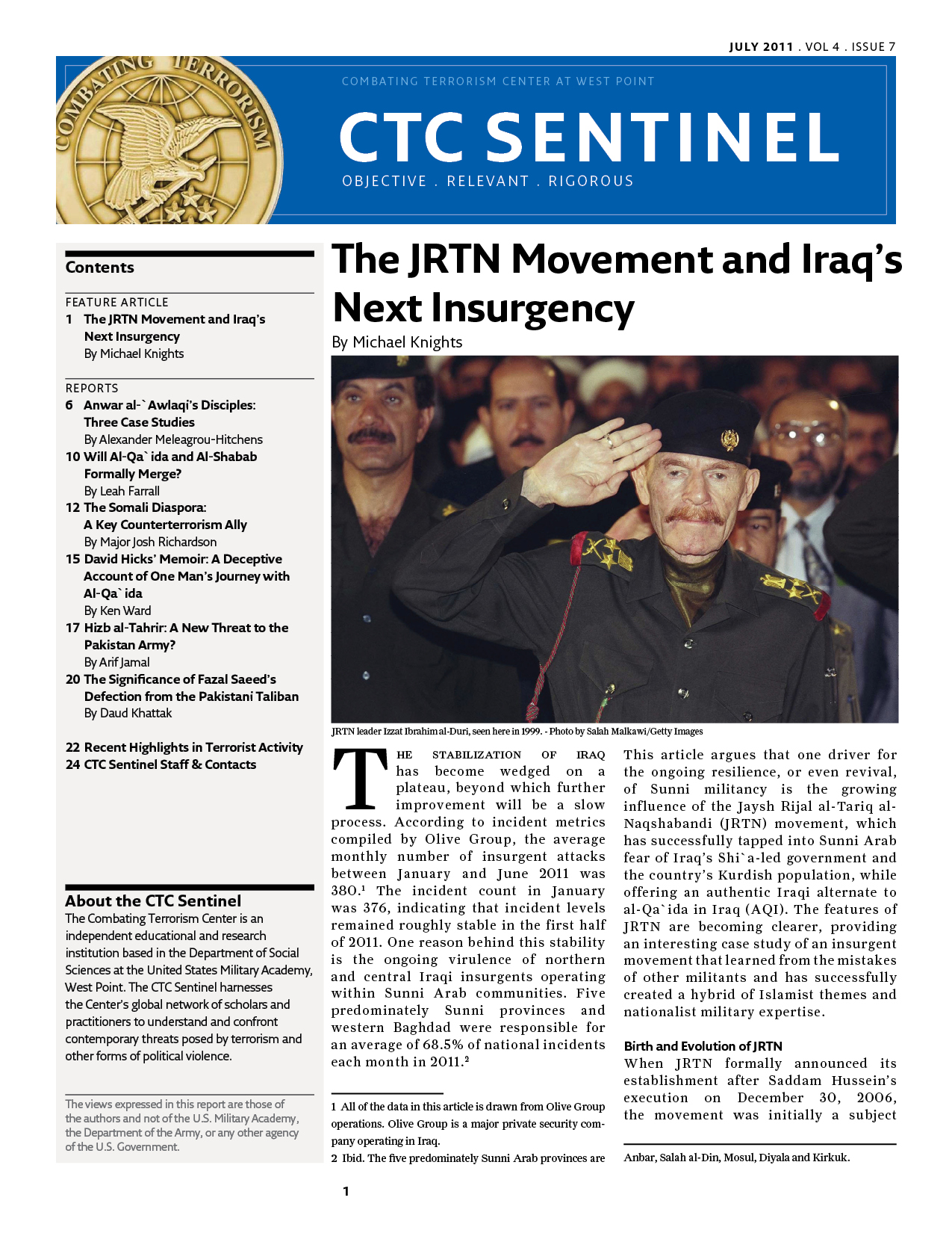 The JRTN Movement and Iraq’s Next Insurgency - Combating Terrorism ...