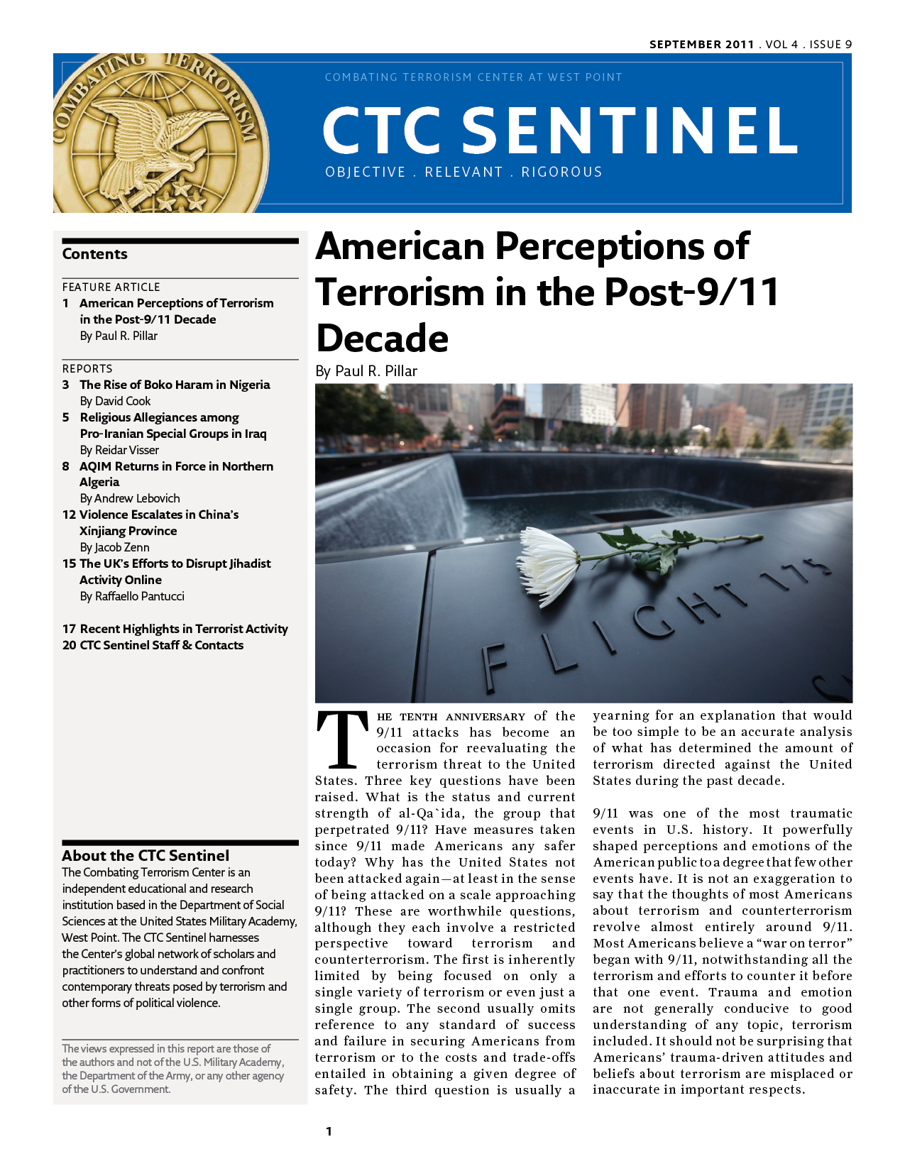 American Perceptions of Terrorism in the Post-9/11 Decade - Combating ...