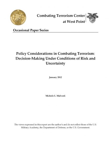 Policy Considerations in Combating Terrorism: Decision-Making Under ...