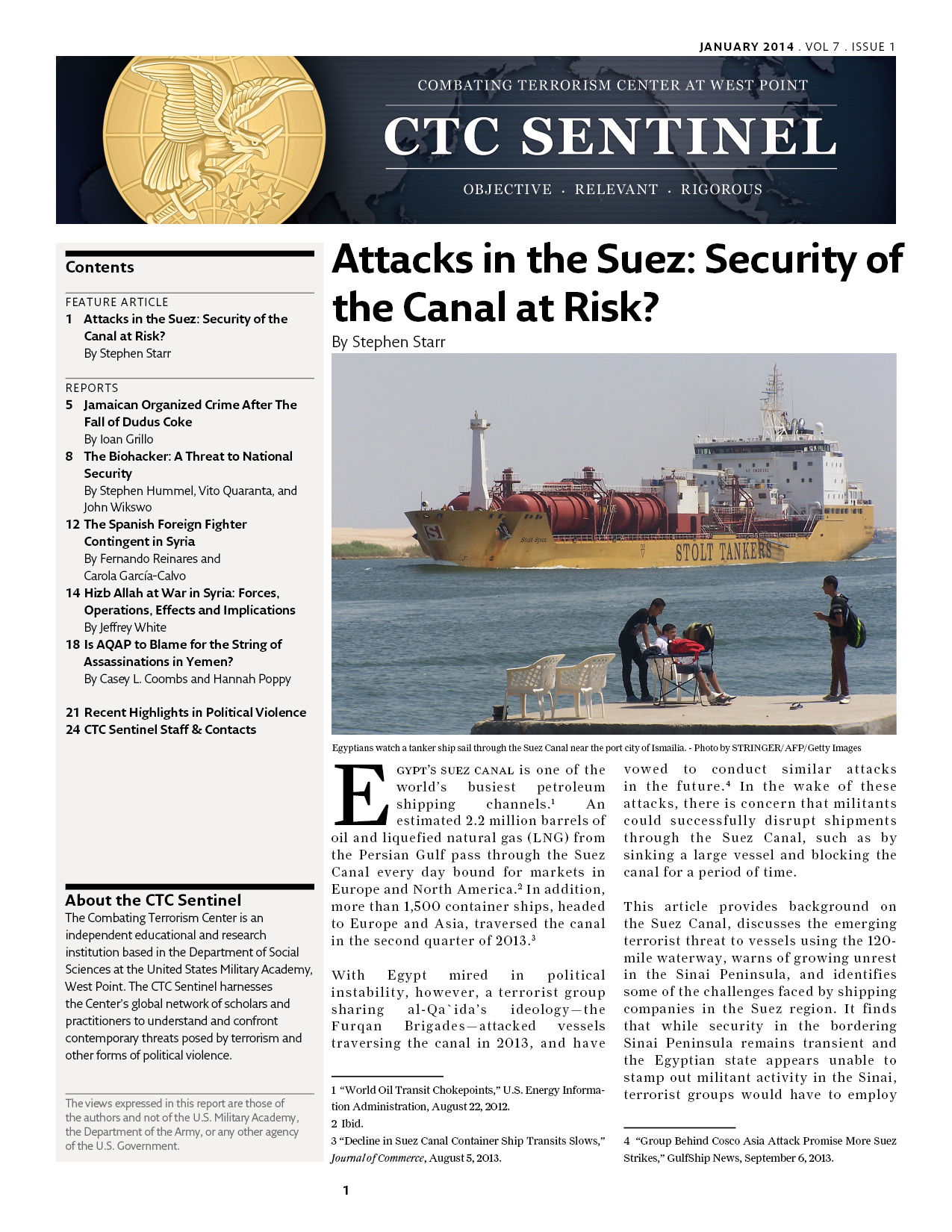 Attacks in the Suez: Security of the Canal at Risk? - Combating ...