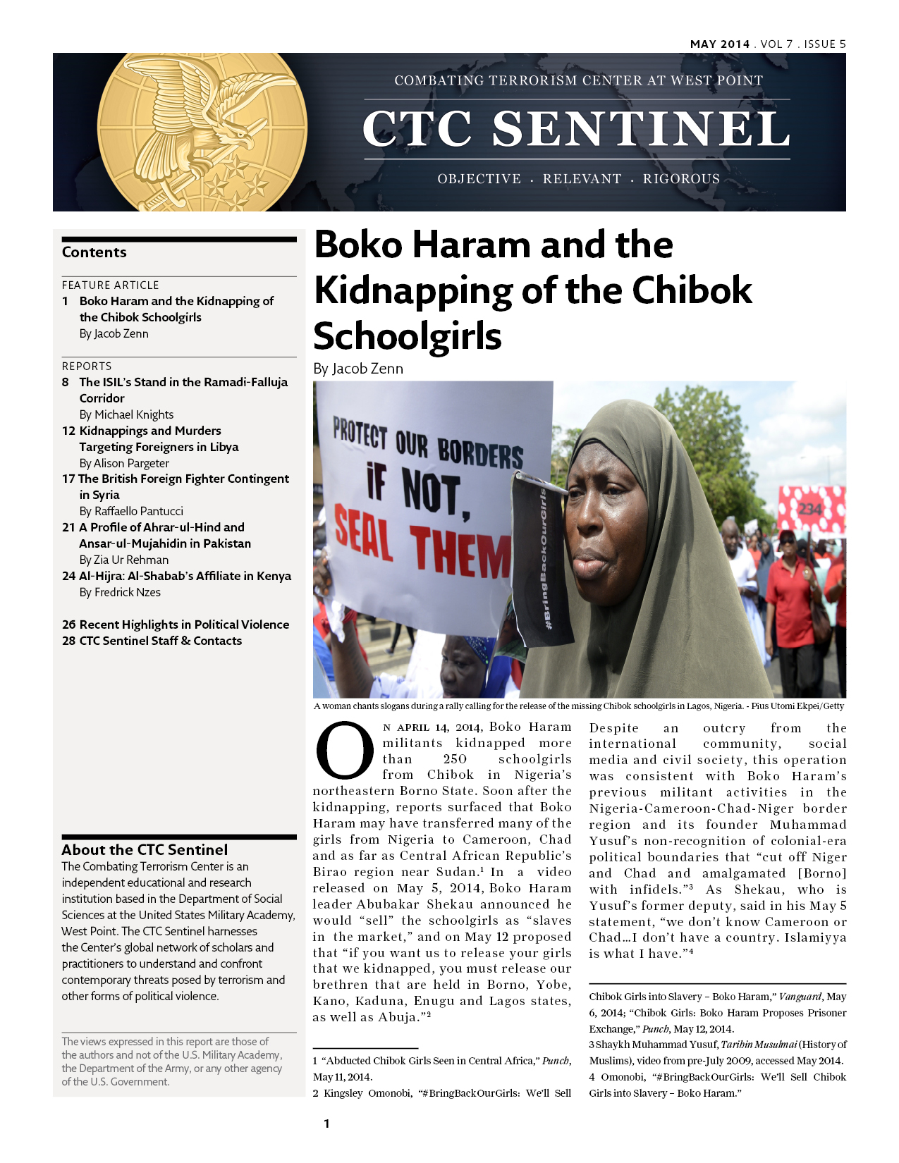 Boko Haram and the Kidnapping of the Chibok Schoolgirls - Combating Terrorism Center at West Point